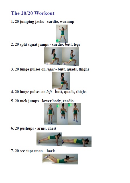 20/20 Workout Printable - Blogilates