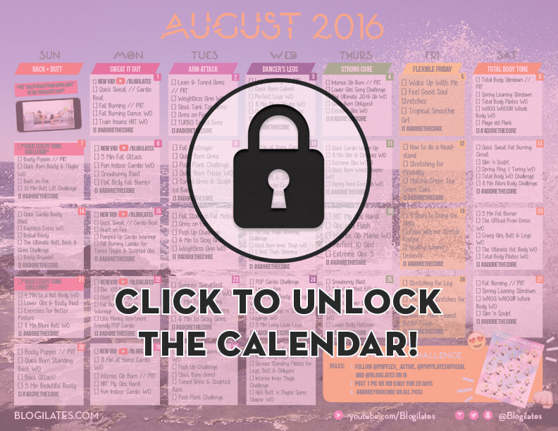August 2016 Workout Calendar - Blogilates