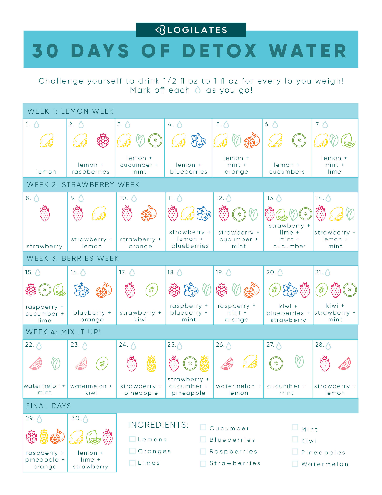 The 30 Day Water Challenge Blogilates The 30 Day Water Challenge Blogilates