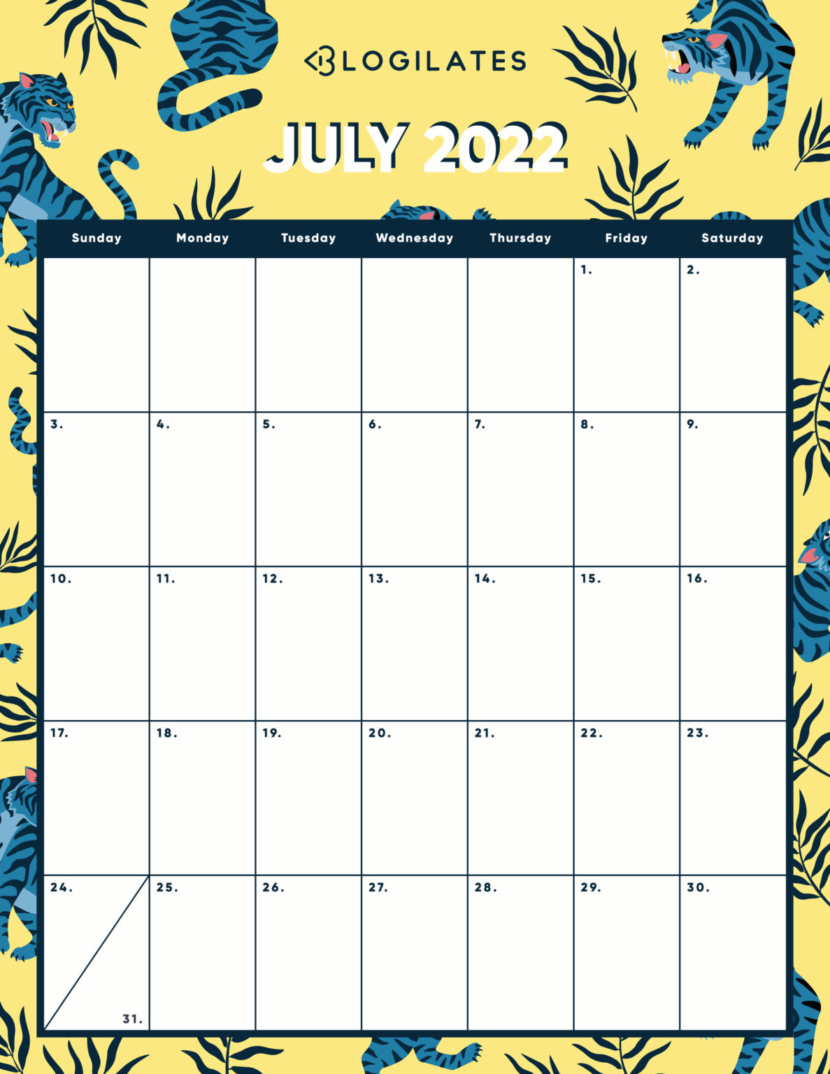 Your FREE 2022 Printable Calendars are HERE! - Blogilates