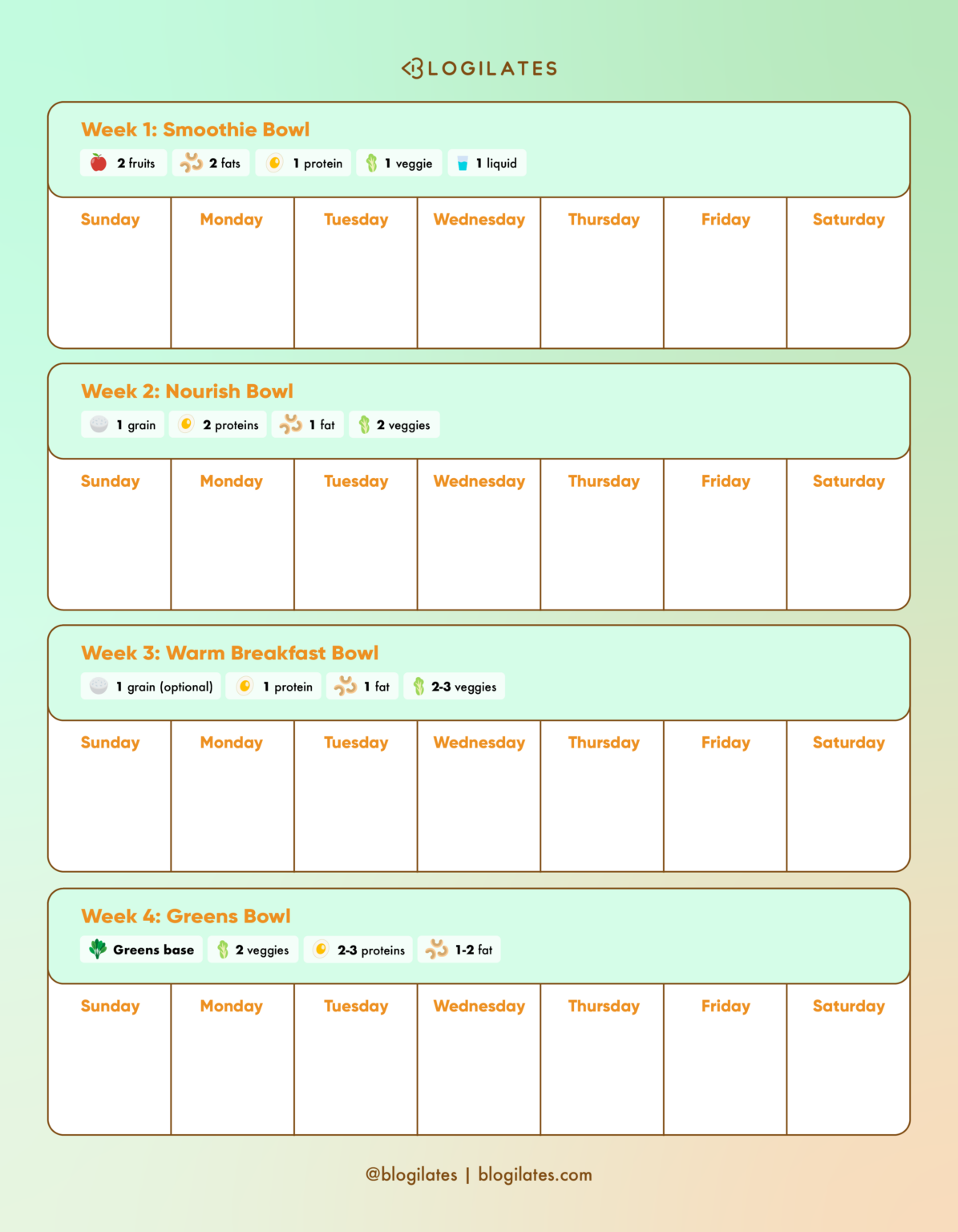 Build-A-Bowl: A 4-Week Meal Prep Challenge! - Blogilates